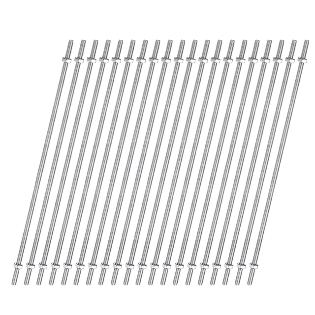 Uxcell 20pcs 8/32 Inch M4 Threaded Rods with Hex Nuts 16 Inch 304 ...