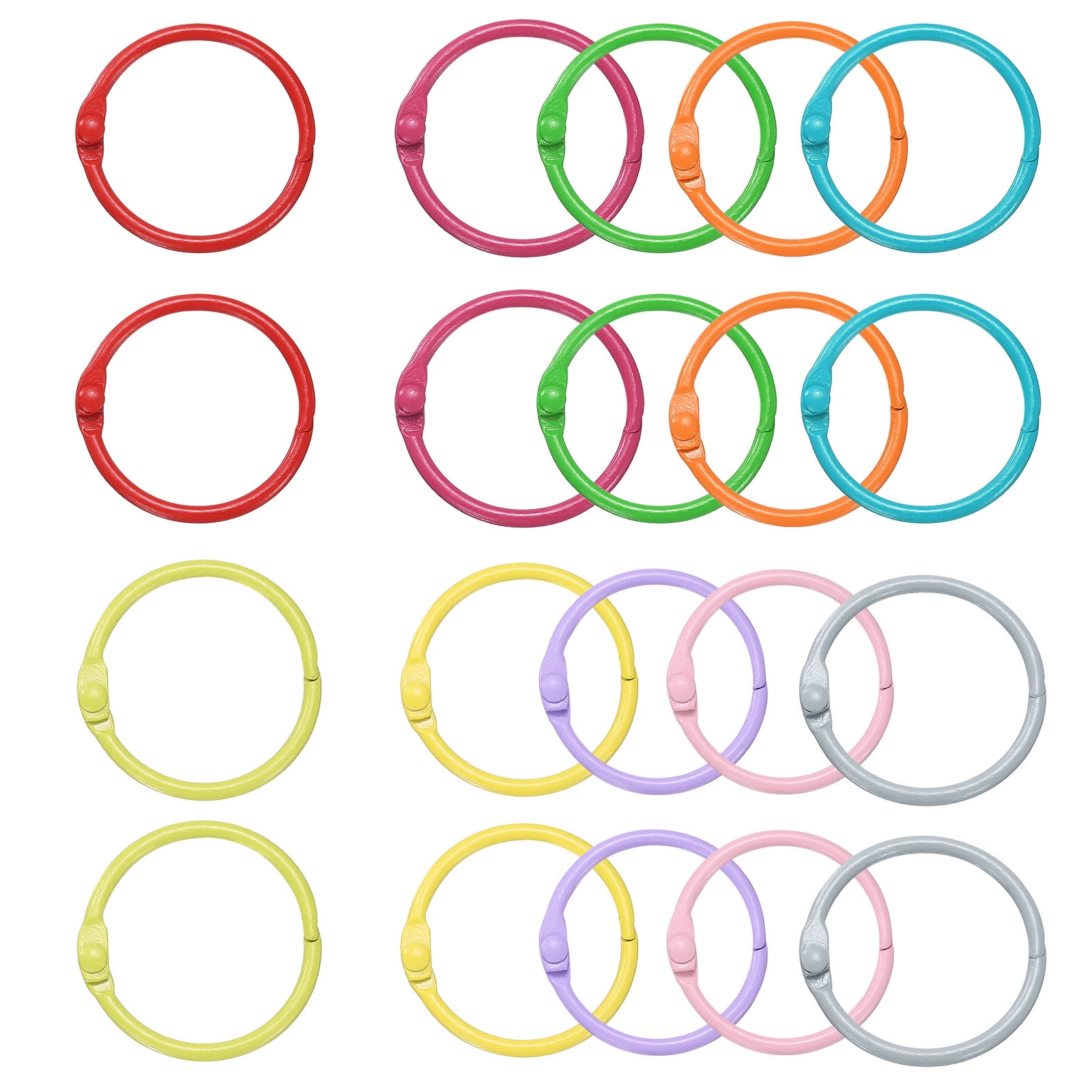 Uxcell 20pcs Binder Rings 1 Inch Loose Leaf Binder Ring Metal Book ...