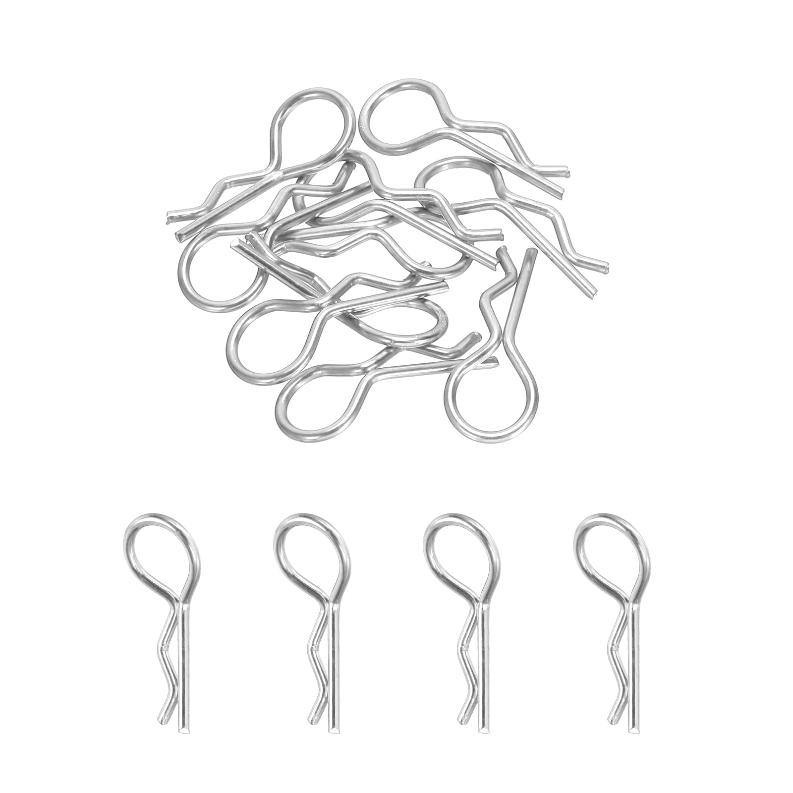Uxcell 20pcs Body Clips Bent Springy Pins for 1/8 1/10 Scale Model RC ...