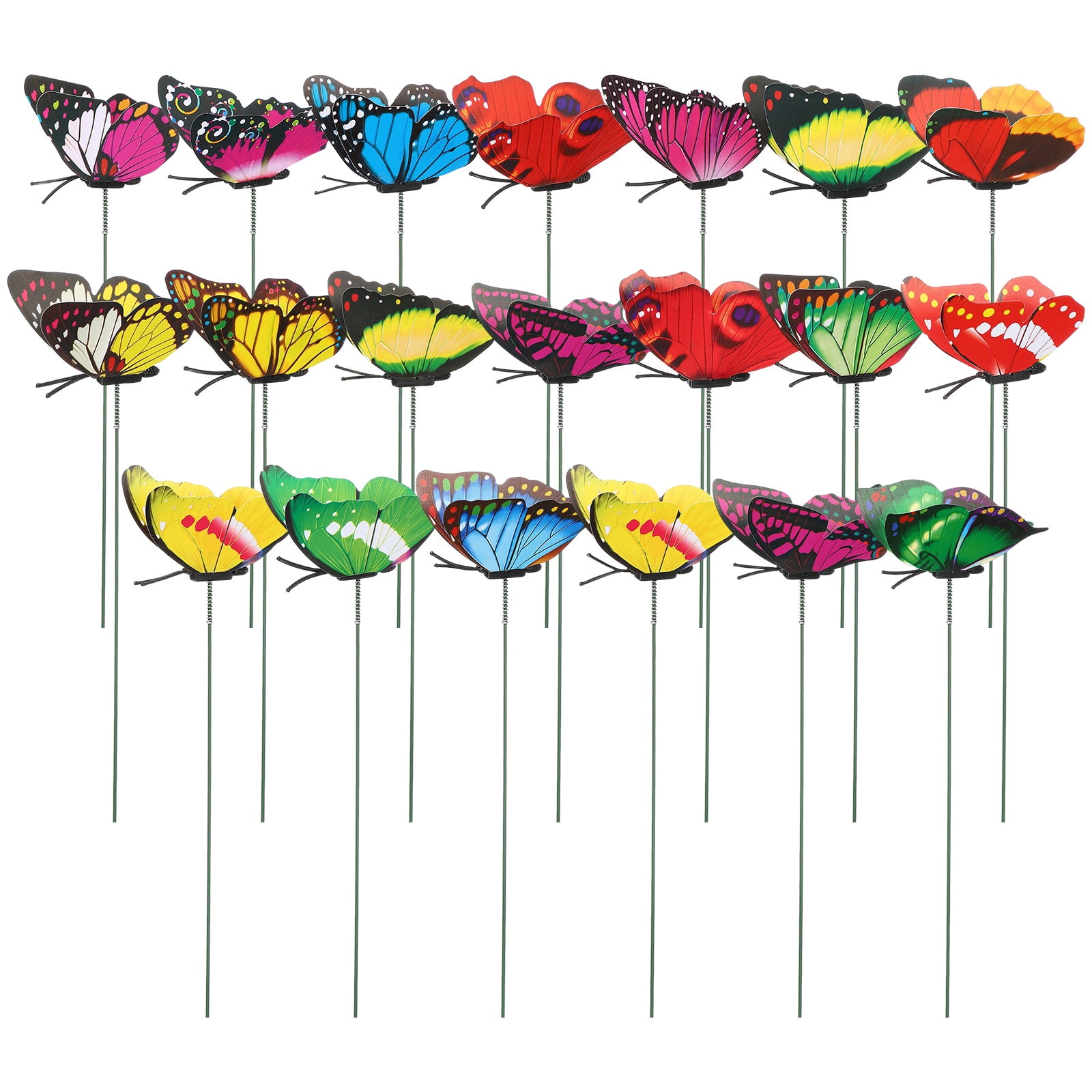 Uxcell 20pcs Butterfly Stakes, Butterfly Garden Decoration Waterproof ...