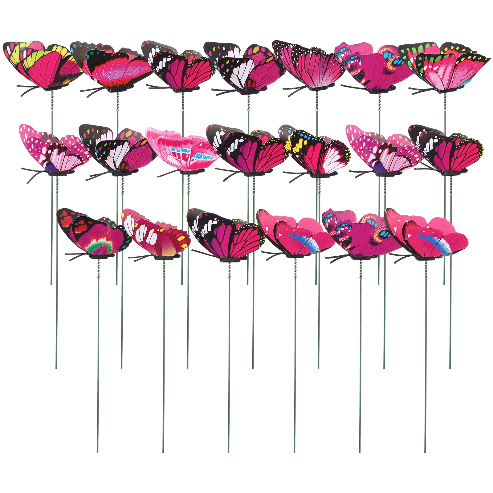 Uxcell 20pcs Butterfly Stakes, Butterfly Garden Decoration Waterproof ...