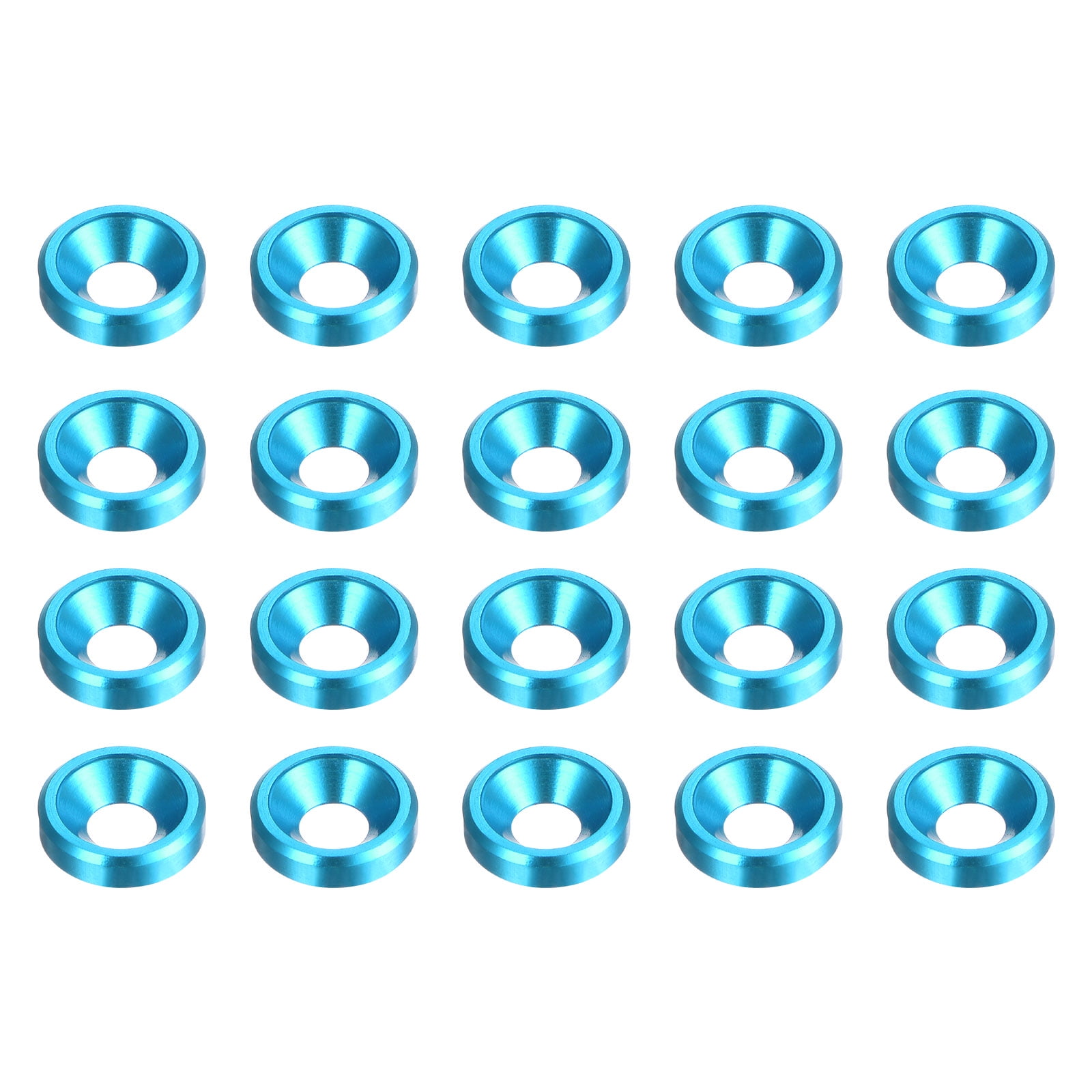 Uxcell 20pcs Countersunk Washer M3 Anodized Aluminum Alloy Finishing ...