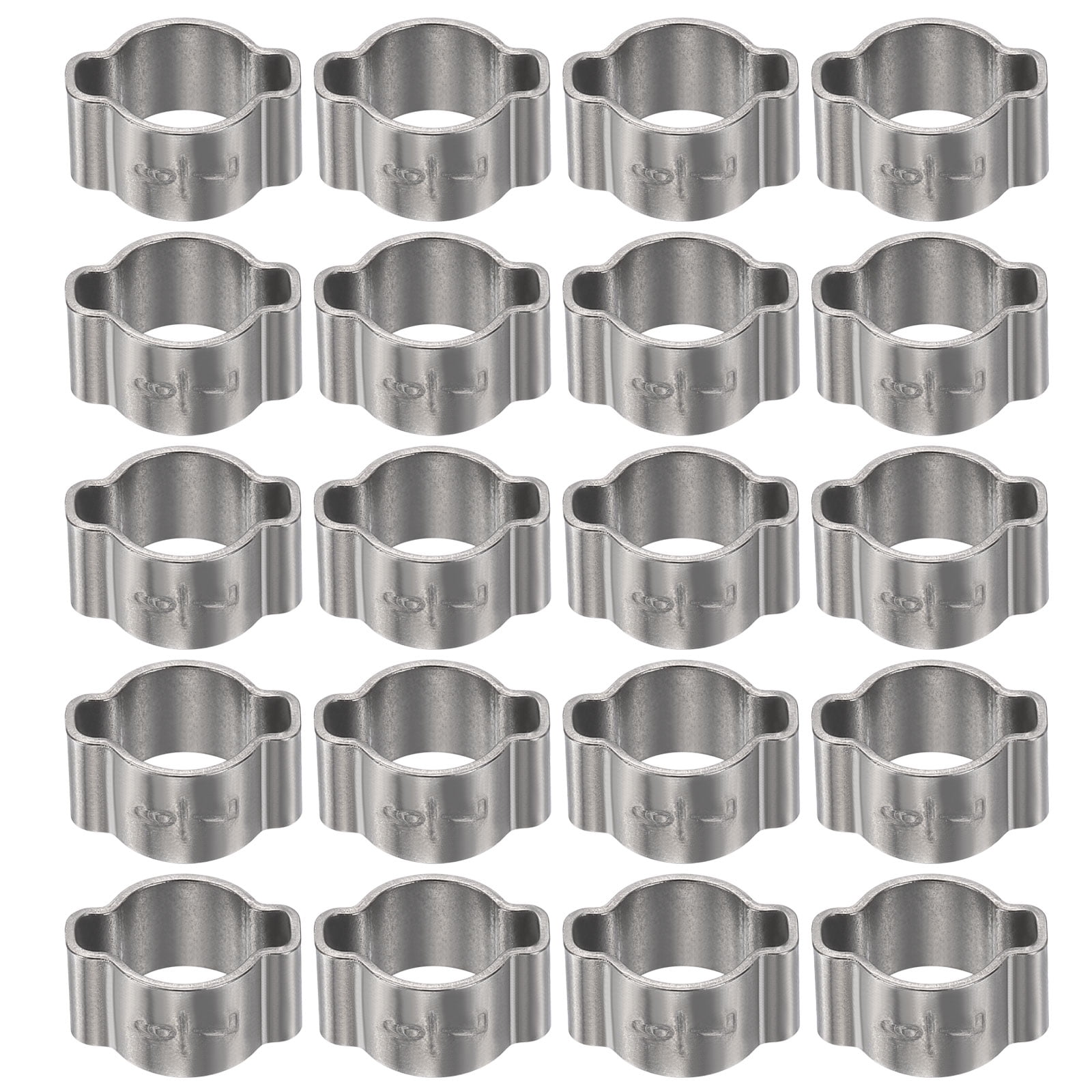 Uxcell 20pcs Double Ear Hose Clamp 7-9 mm 304 Stainless Steel Hose ...