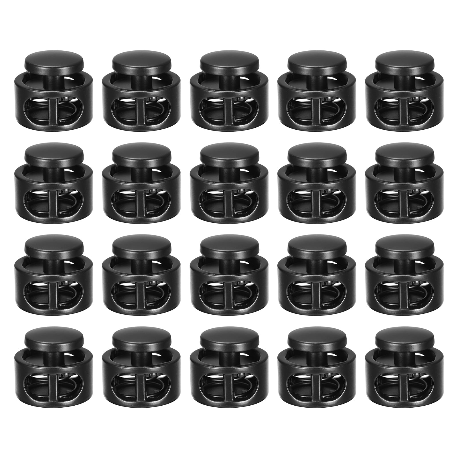 Uxcell 20pcs Double Hole Cord Locks End Fastener Slider for Drawstrings ...