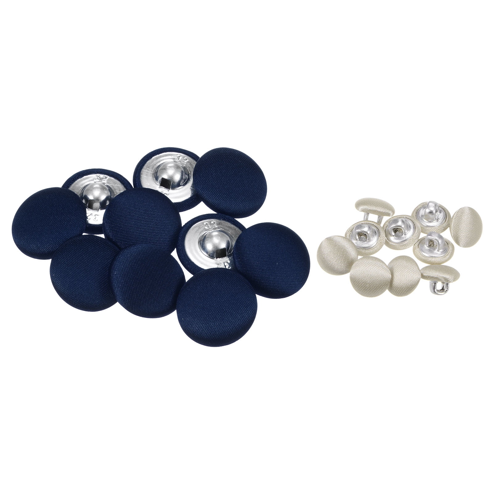 Uxcell 20pcs Fabric Cloth Covered Button 10mm 20mm Round Metal Sewing ...
