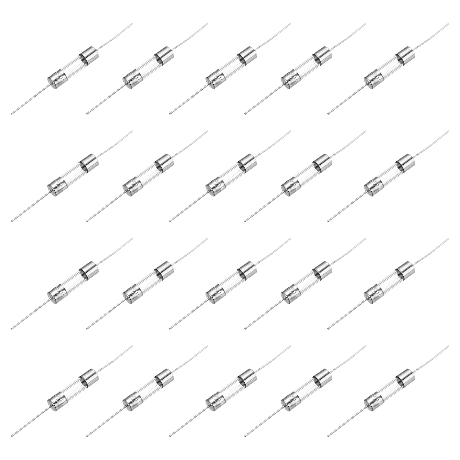 Uxcell 20Pcs Glass Tube Fuses, Axial-with Wire 5x20mm 4A 250V for ...