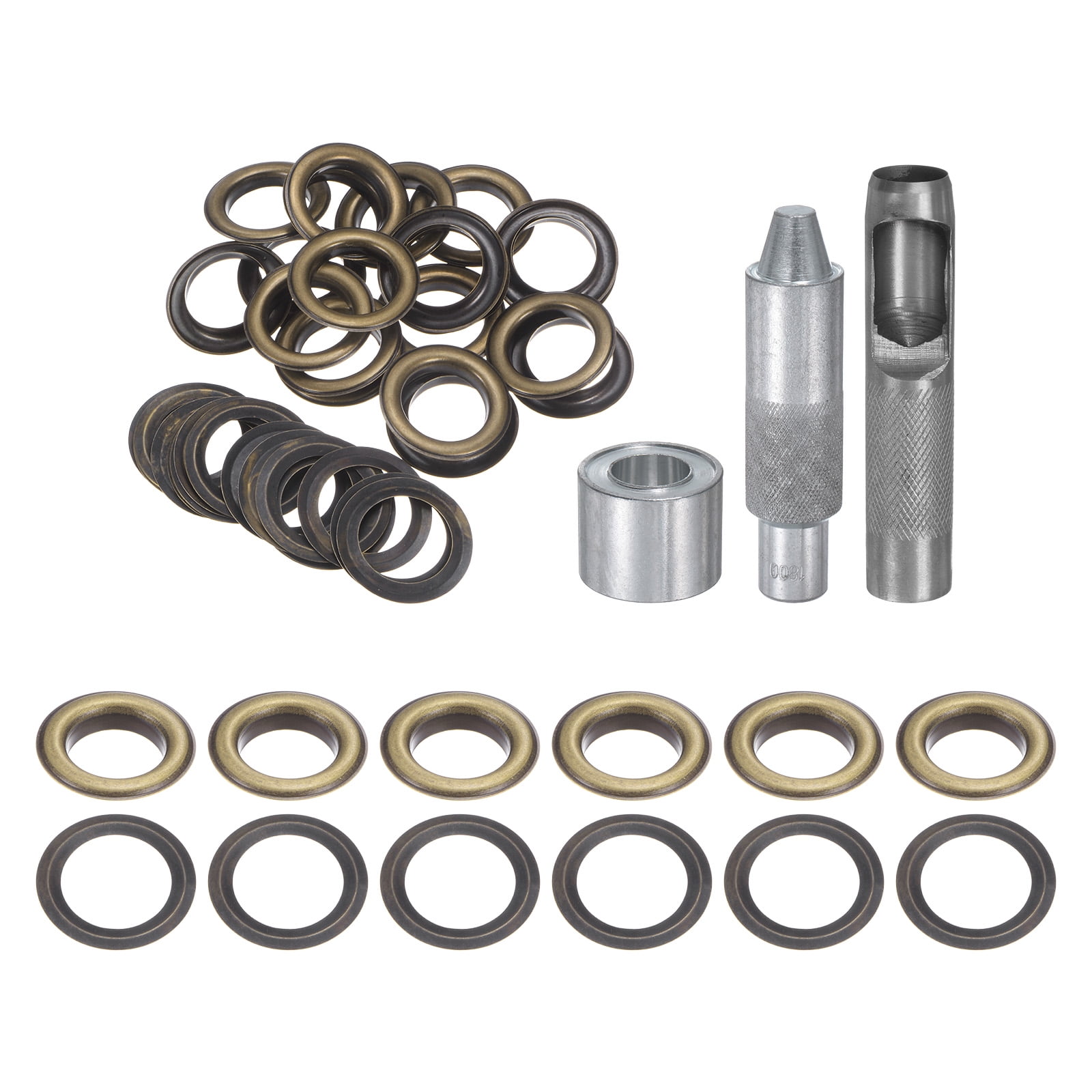 Uxcell 20pcs Grommet Tool Kit 18mm Grommet Eyelet Set with Hole Hollow ...