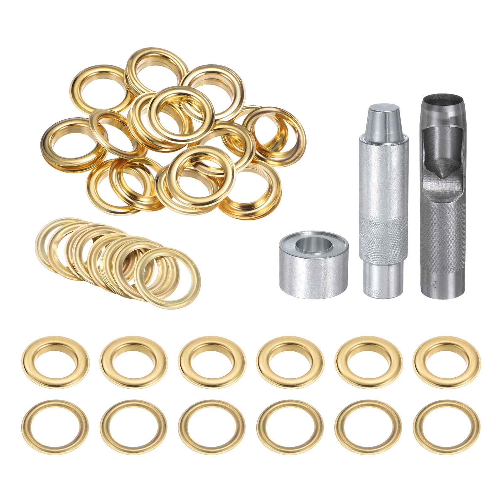 Uxcell 20pcs Grommet Tool Kit 20mm Grommet Eyelet Set with Hole Hollow ...