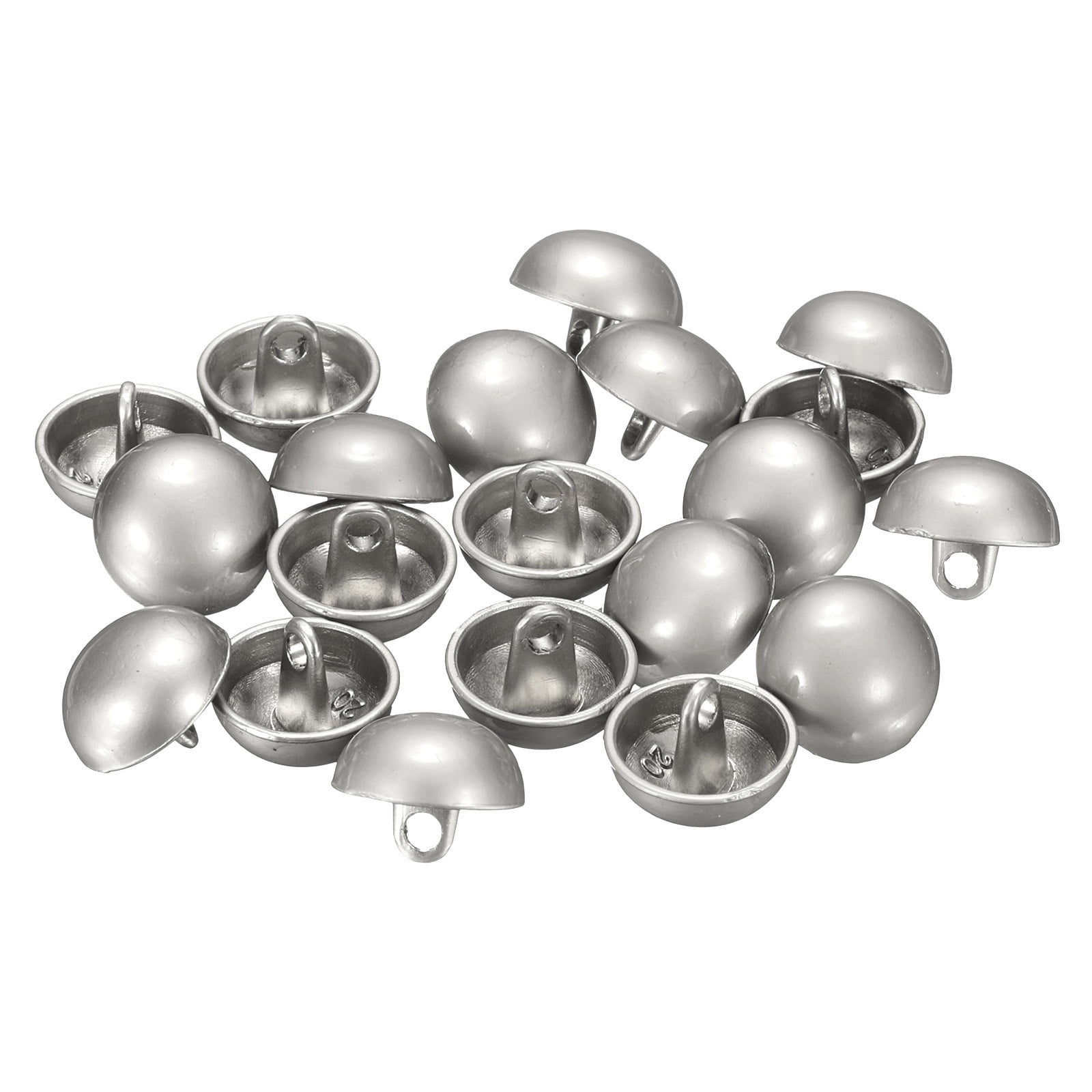 Uxcell 20pcs Hal-Domed Metal Sewing Buttons, 12.5mm / 1/2" Half Round ...