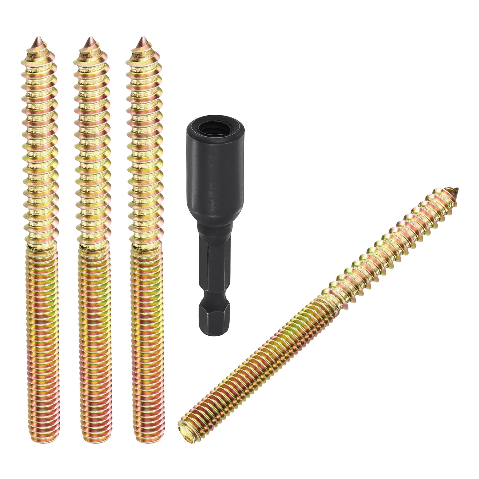 Uxcell 20pcs Hanger Bolts with Driver - [5/16"-18x4"] Double Headed ...