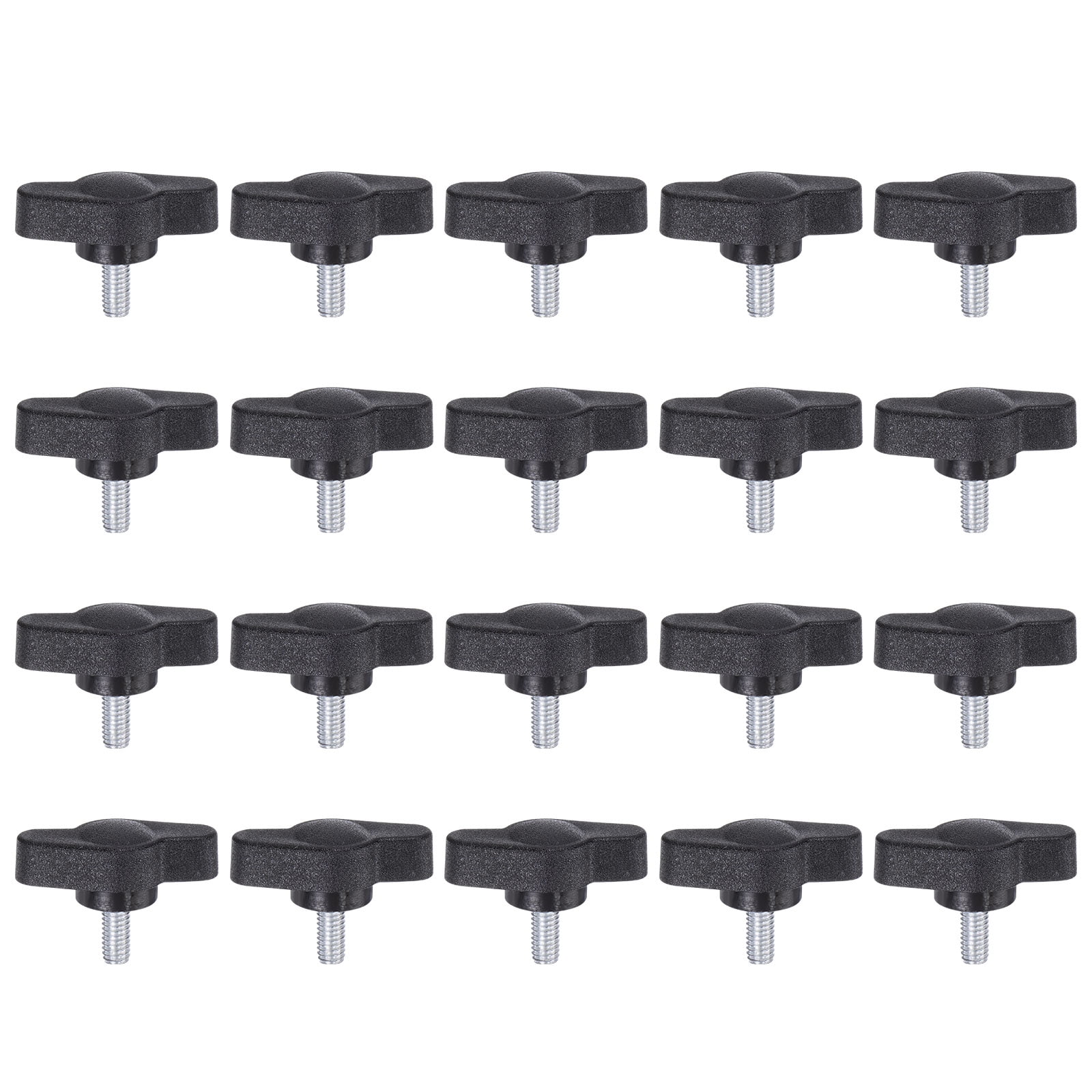 Uxcell 20pcs M4 x 8mm Male Thread Tee Wing Knobs Thumb Screw Clamping ...