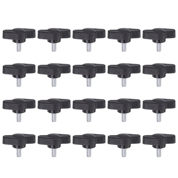 Uxcell 20pcs M4 x 8mm Male Thread Tee Wing Knobs Thumb Screw Clamping ...