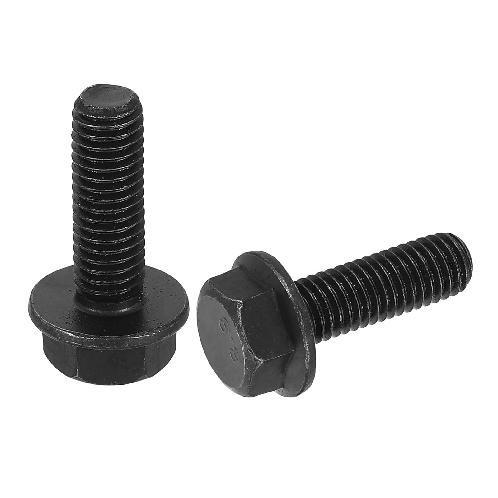 Uxcell 20pcs M8-1.25 x 25mm Flange Hex Head Bolt Fully Thread Metric DIN 6921 Carbon Steel Black ...