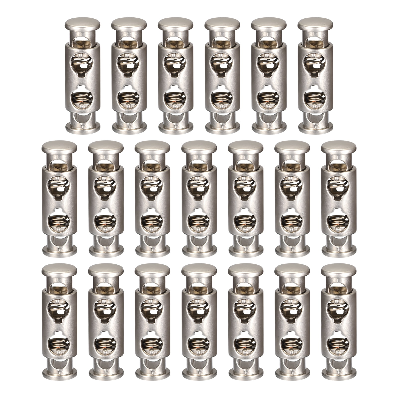 Uxcell 20pcs Metal Cord Locks End Spring Toggle Stopper Elastic ...