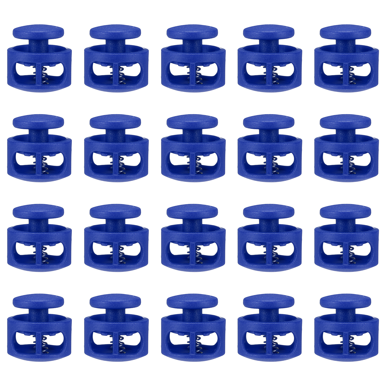Uxcell 20pcs Plastic Cord Locks Double Hole Spring Toggle Stopper Clip ...