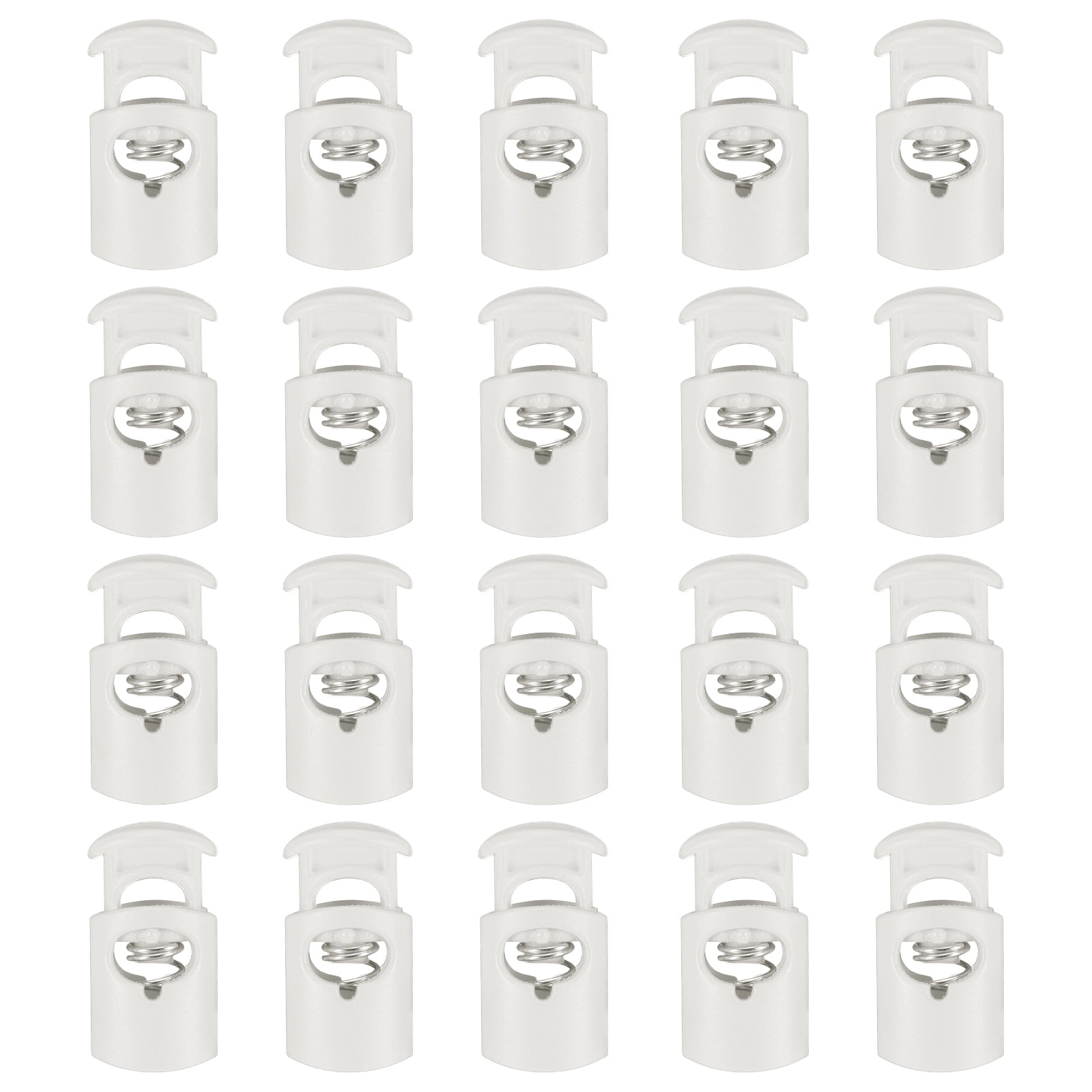 Uxcell 20pcs Plastic Cord Locks Single Hole Spring Toggle Stopper Clip ...