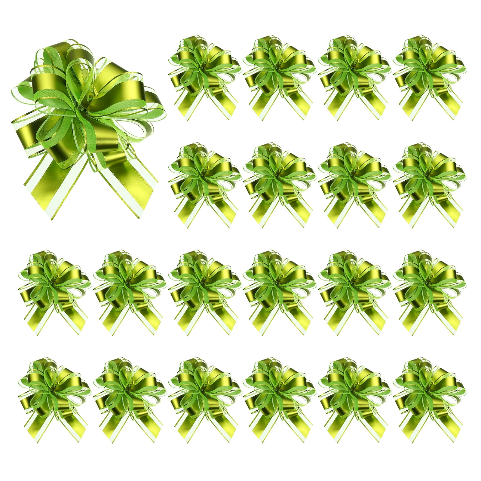 Uxcell 20pcs Pull Bows 6.3 Inches Wide Organza Ribbon Bow for Gift ...