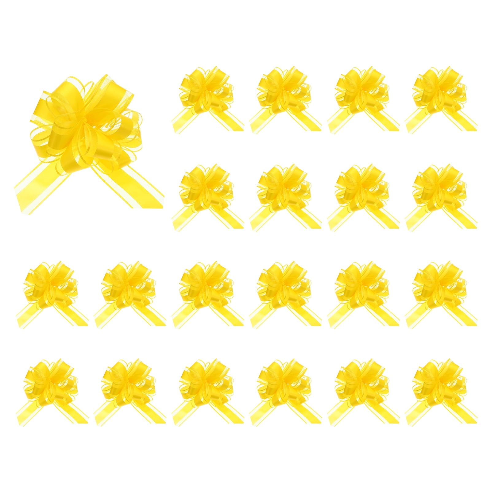 Uxcell 20pcs Pull Bows 6.3 Inches Wide Organza Ribbon Bow for Gift ...