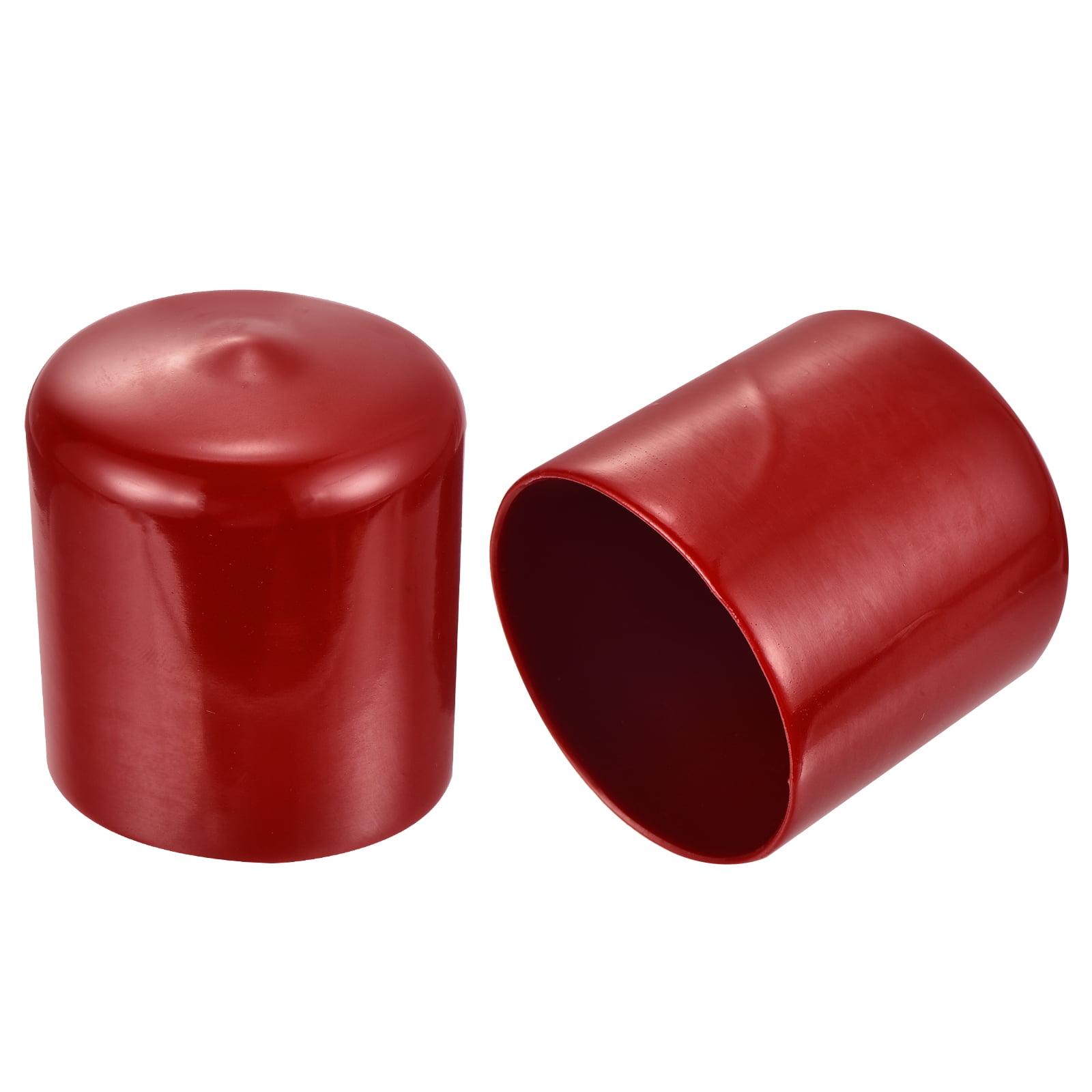 Uxcell 20pcs Round Rubber End Caps 1.5" Burgundy Red Vinyl Cover Screw ...