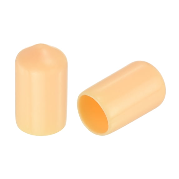 Uxcell 20pcs Round Rubber End Caps 0.35" Beige Cover Screw Thread ...