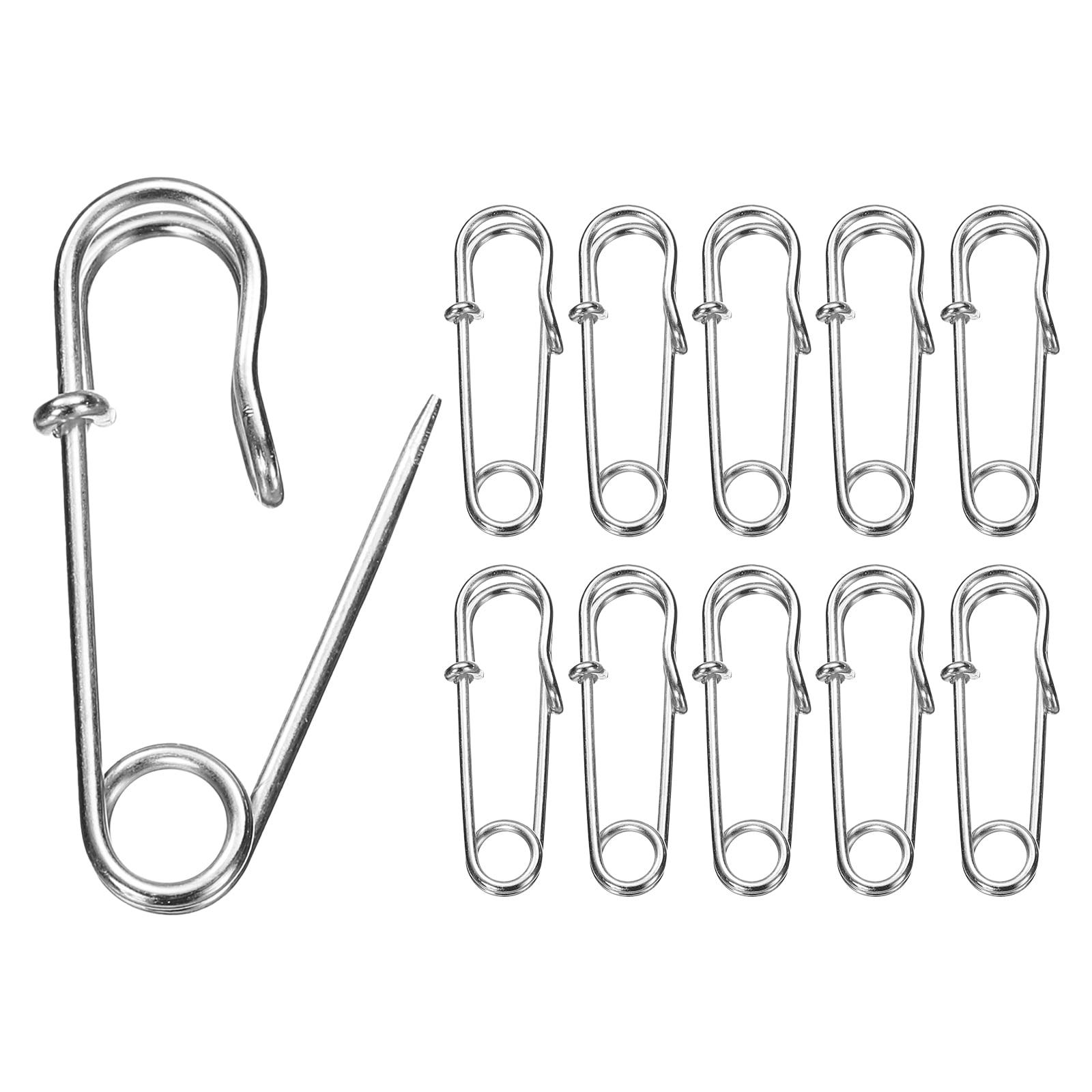 Uxcell 20pcs Safety Pins 1.06 Inch (27mm) Electroplated Steel Large ...