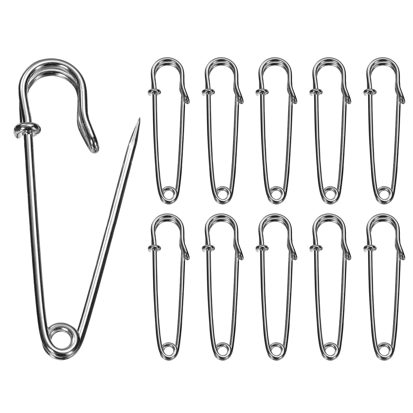Uxcell 20pcs Safety Pins 2 Inch (50mm) Electroplated Steel Large Safety ...