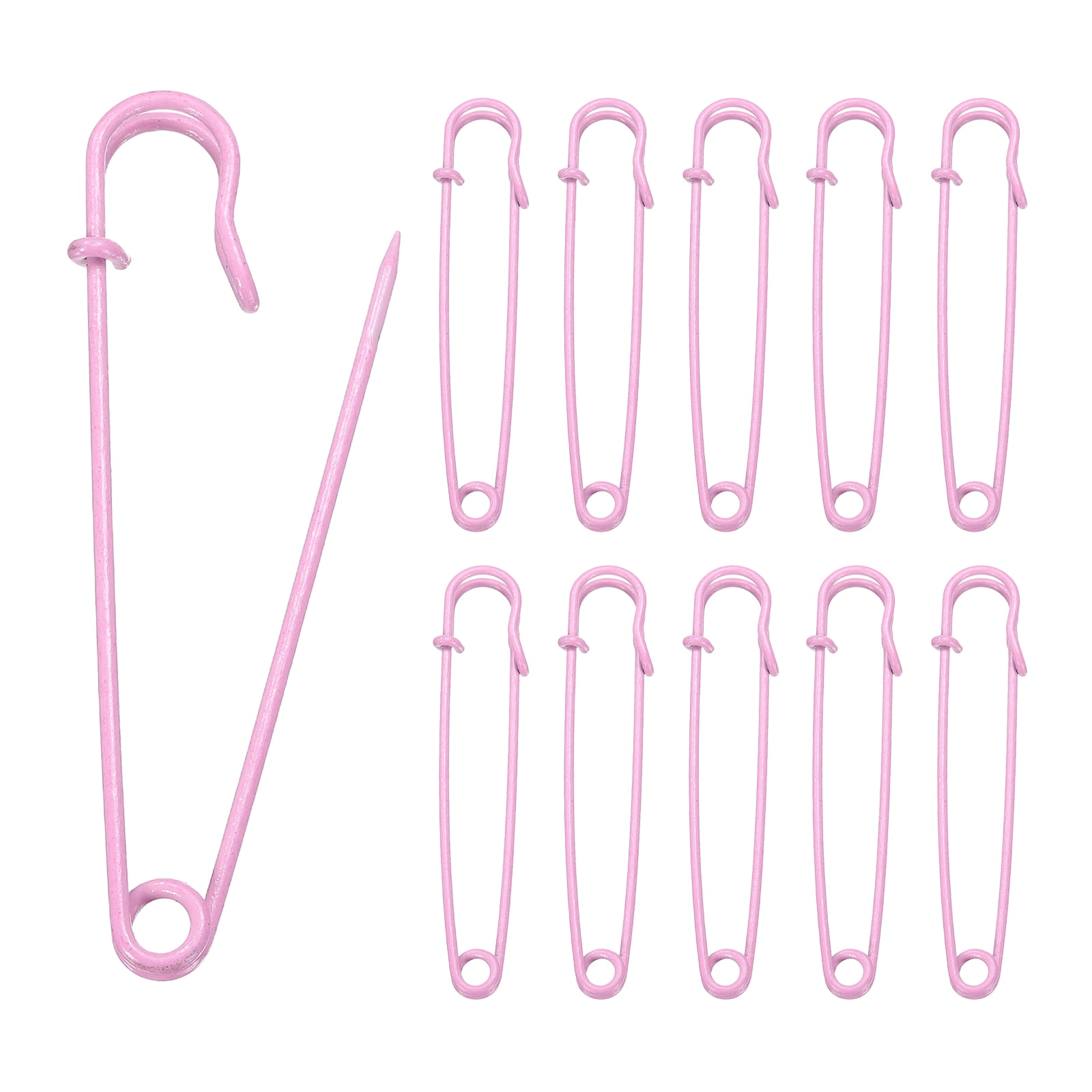 Uxcell 20pcs Safety Pins 4 Inch (100mm) Baked Paint Steel Large Safety ...