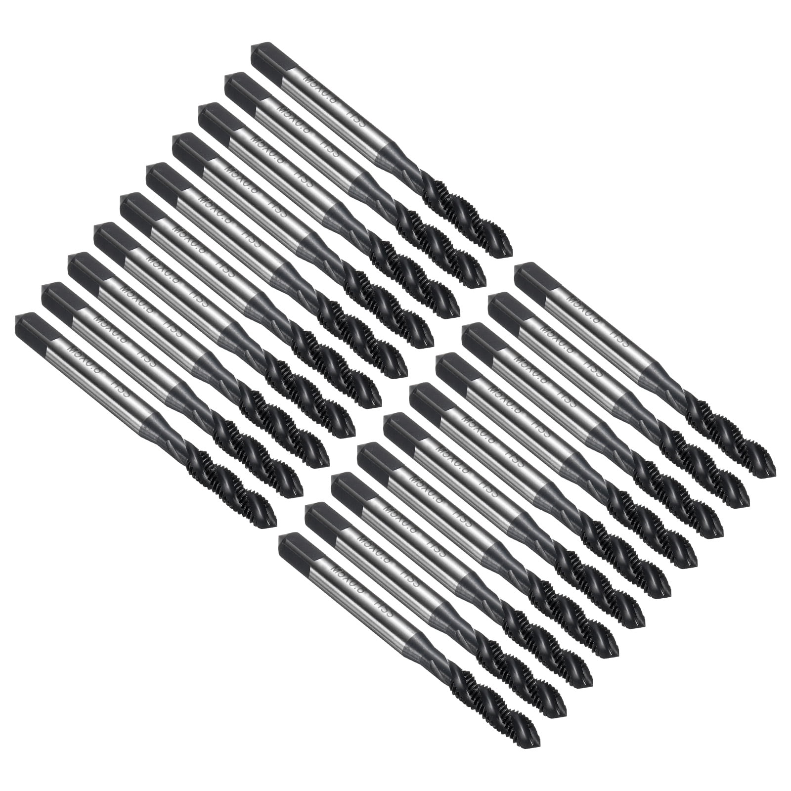 Uxcell 20pcs Spiral Flute Thread Taps M5 x 0.8 H2 Metric Machine Threading Tap Bit, Nitrided ...