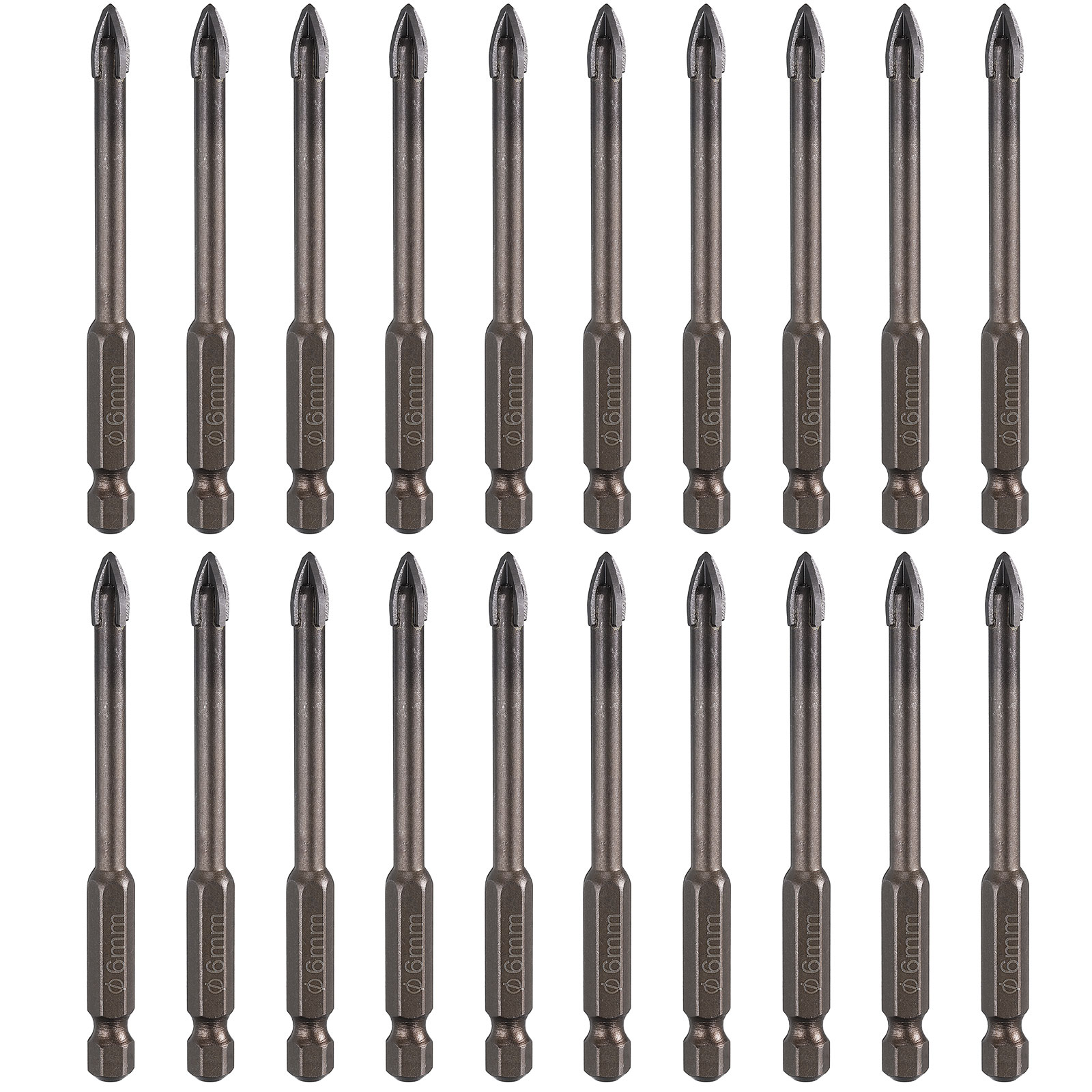 Uxcell 20pcs Titanium Masonry Drill Bit 6mm Concrete Drill Bit 78mm ...