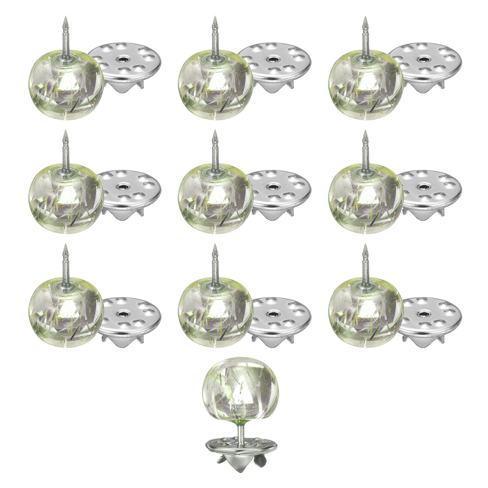 Uxcell 20pcs Transparent Green No Sew Pearl Buttons 12mm Cover Up Pins ...