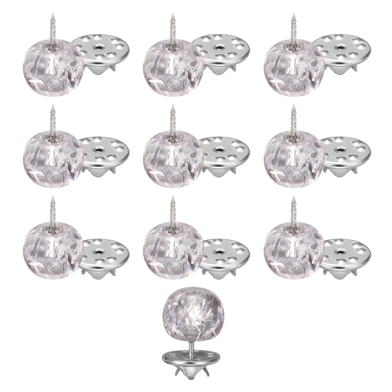 Uxcell 20pcs Transparent Light Purple No Sew Pearl Buttons 12mm Cover ...