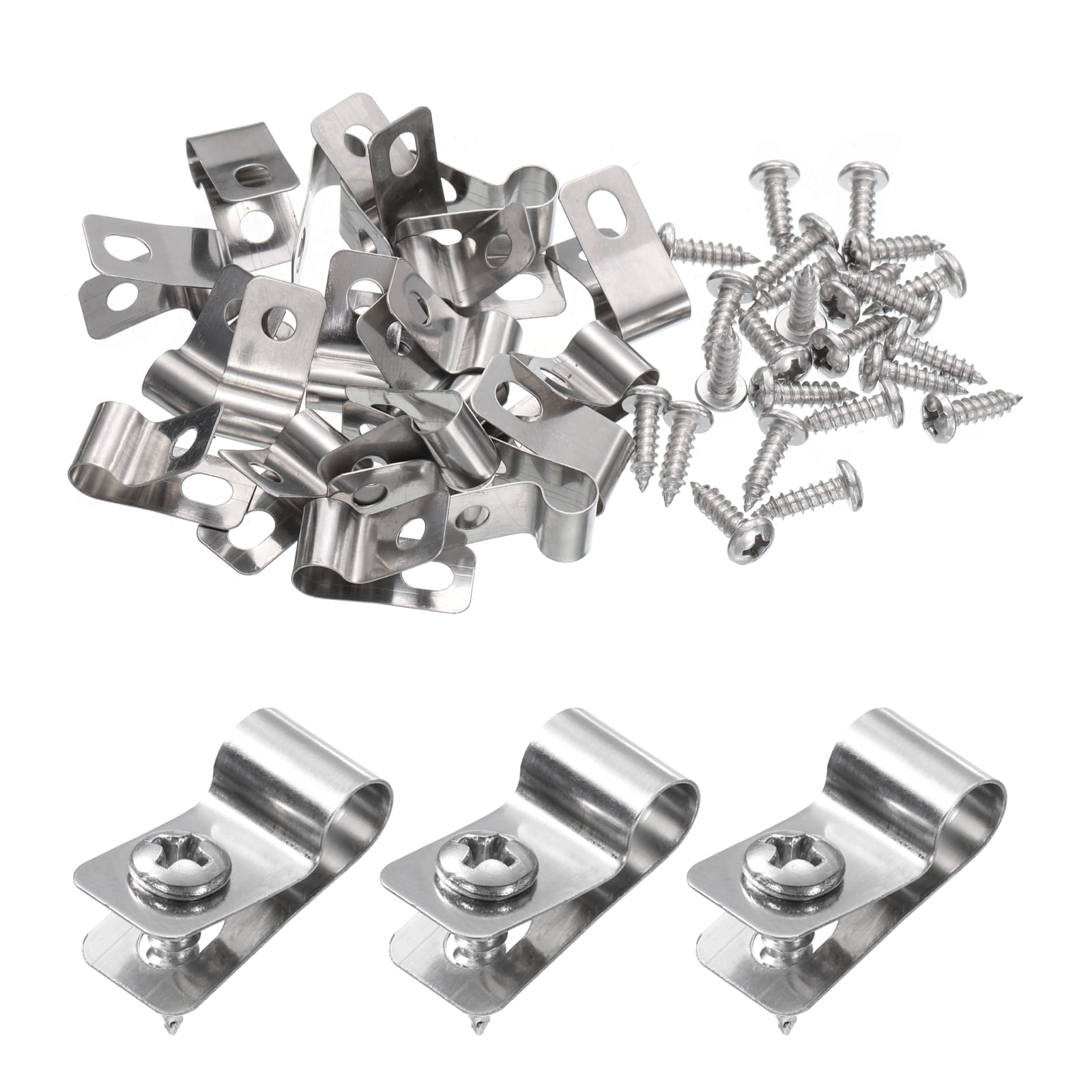 Uxcell 20pcs Wire Fence Clips 0.24" Stainless Steel Fence Wire Clamps ...