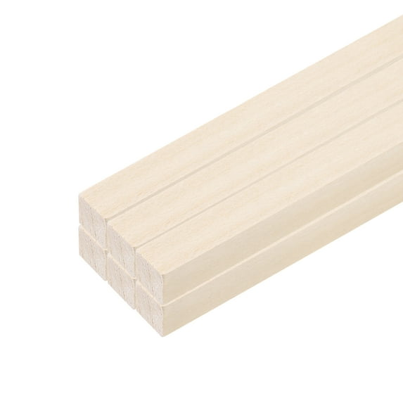 Uxcell 20pcs Wood sticks, 1/2"x 1/2" x 15" Rectangle Wooden Cube Wood ...