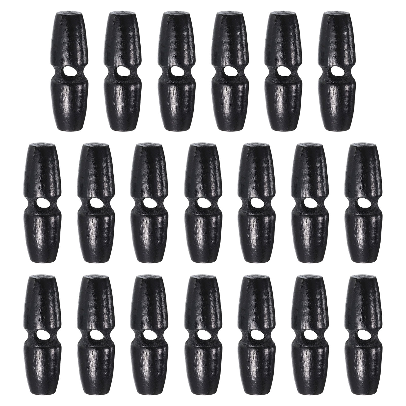 Uxcell 20pcs Wooden Toggle Buttons 30mm / 1.2" Single Hole Wood Olive ...