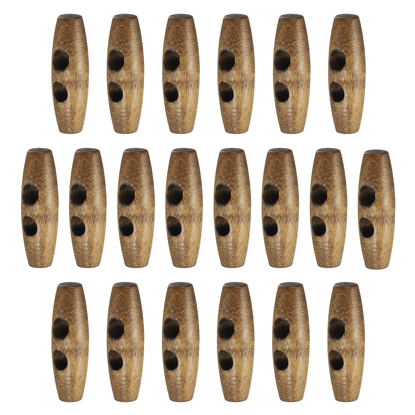Uxcell 20pcs Wooden Toggle Buttons, Olive Wood Sewing Buttons, 30mm / 1 ...