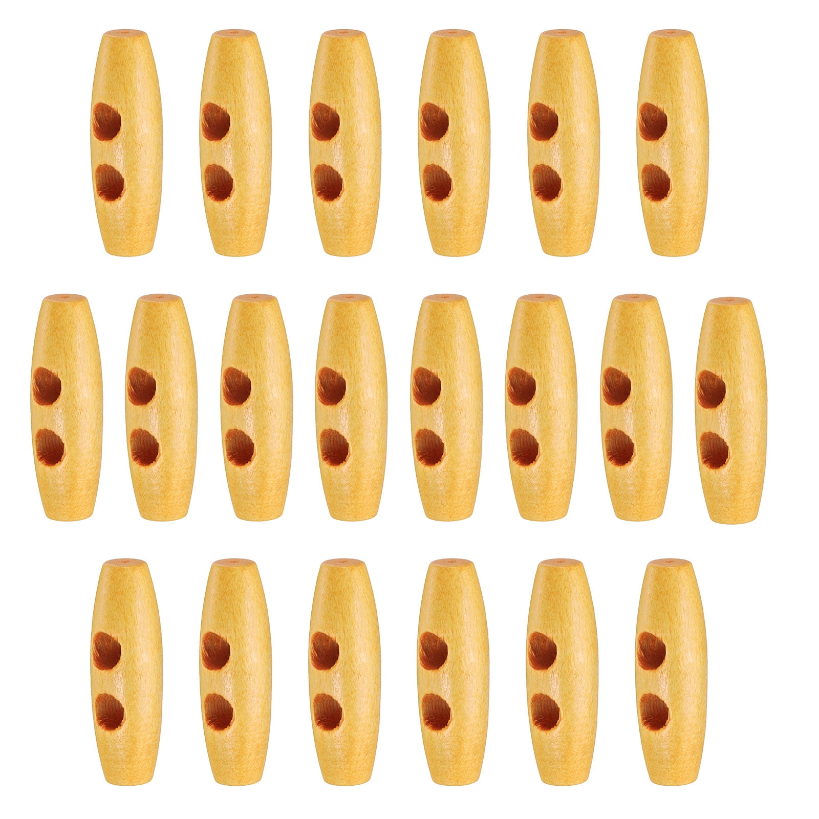 Uxcell 20pcs Wooden Toggle Buttons, Olive Wood Sewing Buttons, 35mm / 1 ...