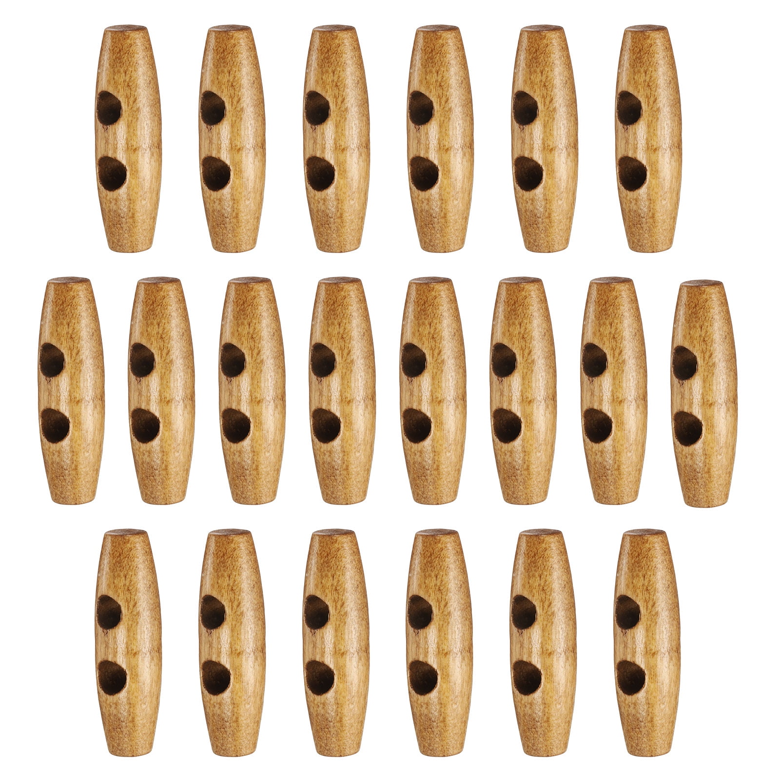 Uxcell 20pcs Wooden Toggle Buttons, Olive Wood Sewing Buttons, 40mm / 1 ...