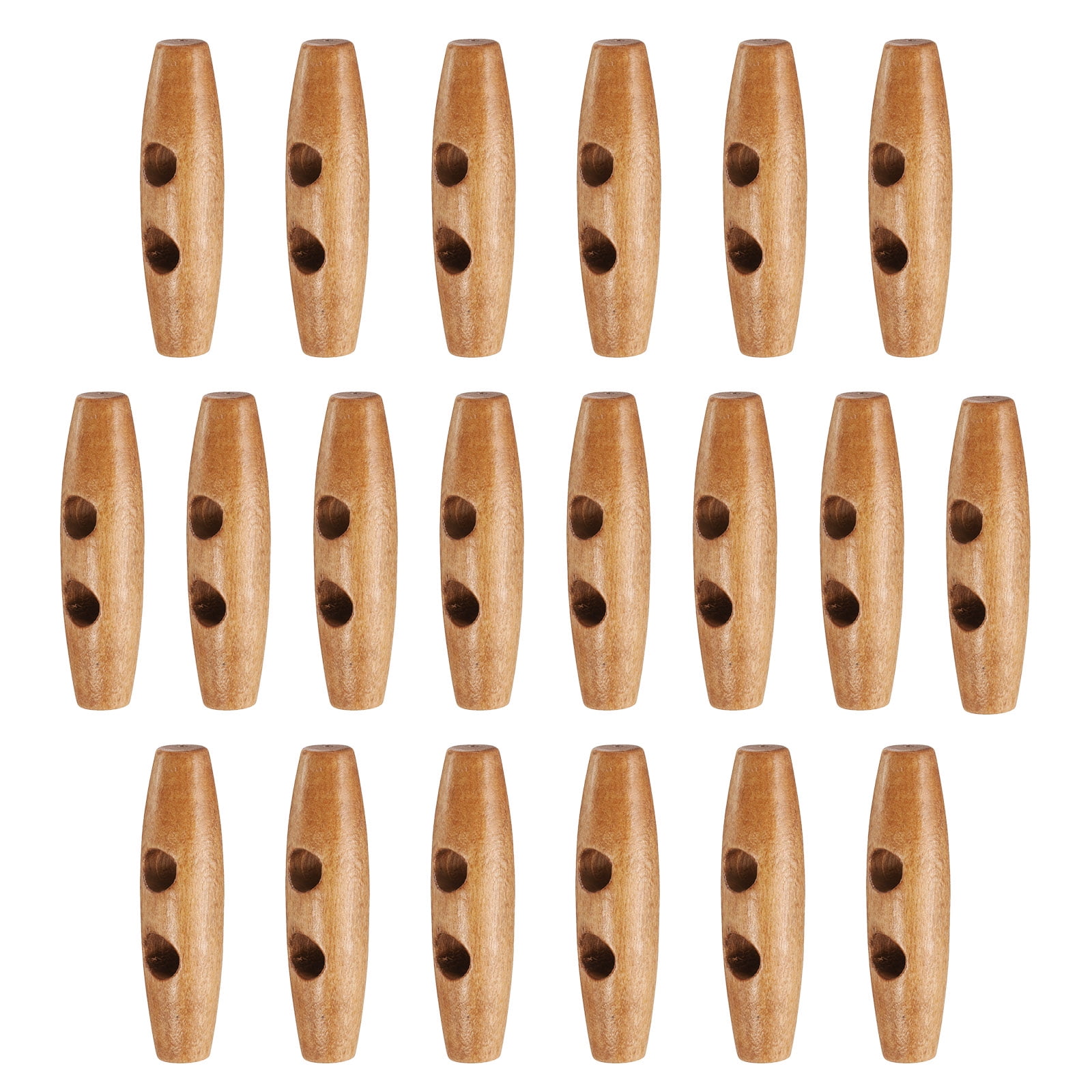 Uxcell 20pcs Wooden Toggle Buttons, Olive Wood Sewing Buttons, 55mm / 2 ...
