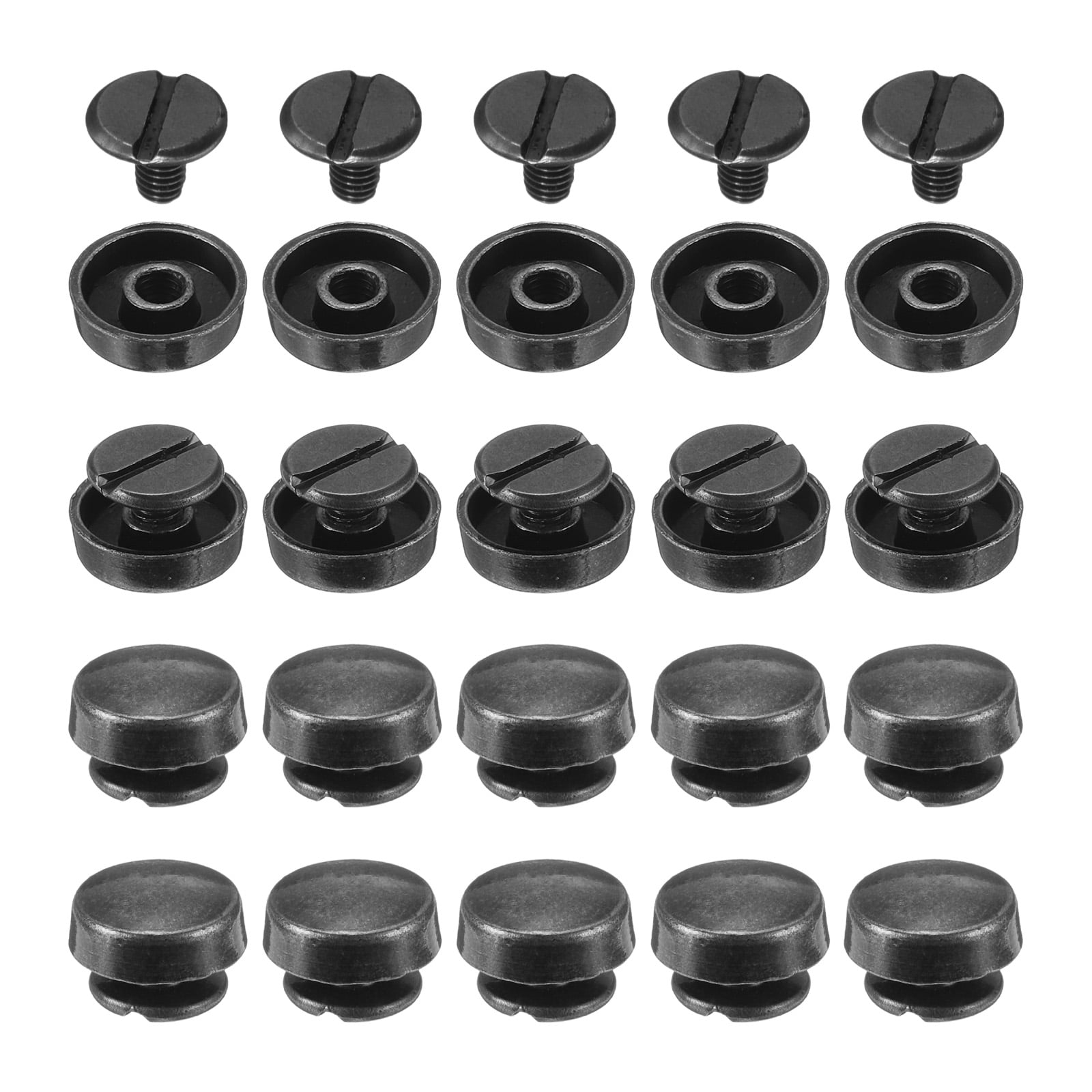 Uxcell 20set Flat Head Stud Spike 10mm Alloy Purse Feet Buckle Button ...