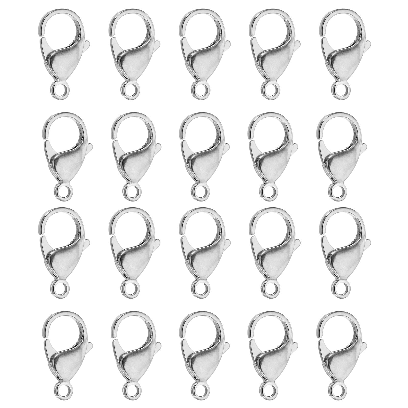 Uxcell 20x12.5mm Lobster Clasp,20Pcs 304 Stainless Steel Lobster Claws ...