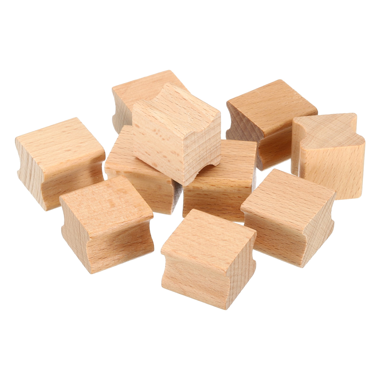 Uxcell 20x20mm Blank Wood Rubber Stamp Mounts, 10 Pack Wooden Rubber ...