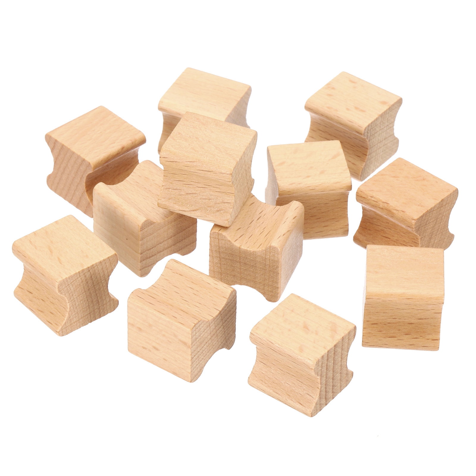 Uxcell 20x20mm Blank Wood Rubber Stamp Mounts, 12 Pack Wooden Rubber ...