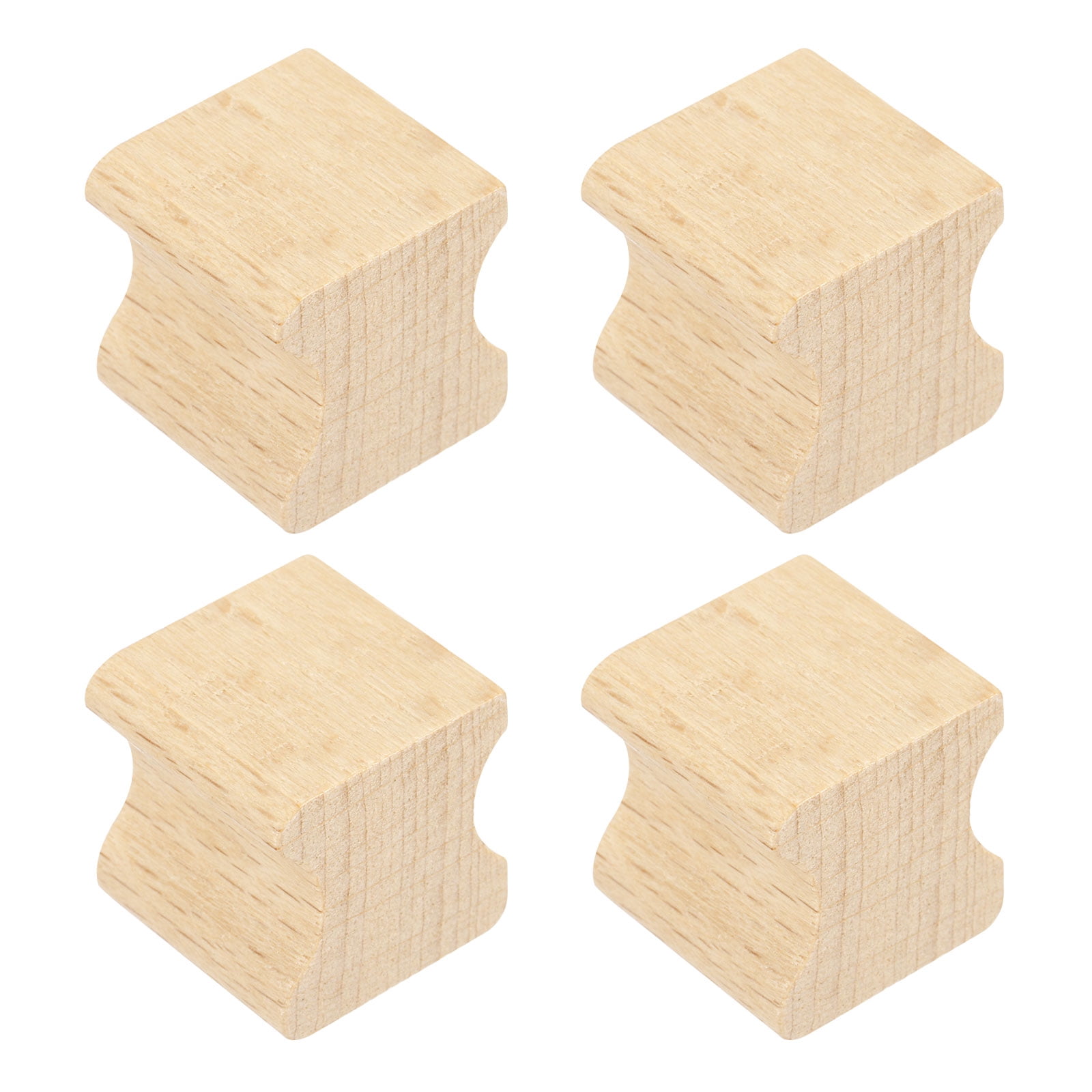 Uxcell 20x20mm Wooden Stamp Block, 4 Pcs Blank Rubber Stamp Mounts ...
