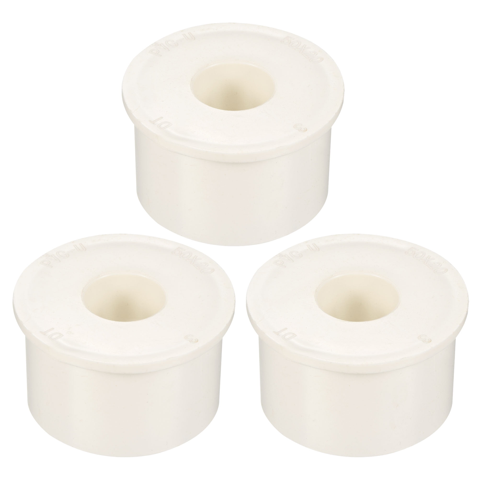 Uxcell 20x50mm PVC Reducer Bushing Pipe Fitting Coupling Tube Adapter ...