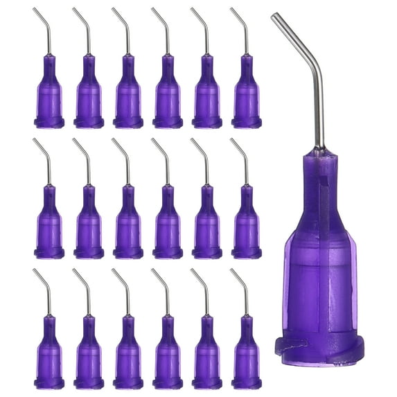Uxcell 21Ga Angled Dispensing Needles, 66Pcs 0.5Inch 45° Curved ...