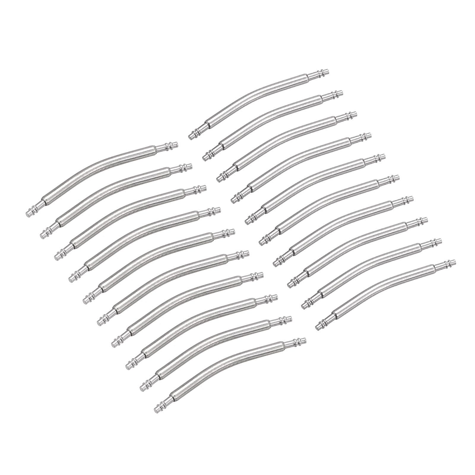 Uxcell 20mm 21mm Curved Spring Bar Pins 1.5mm Dia Stainless Steel Watch ...