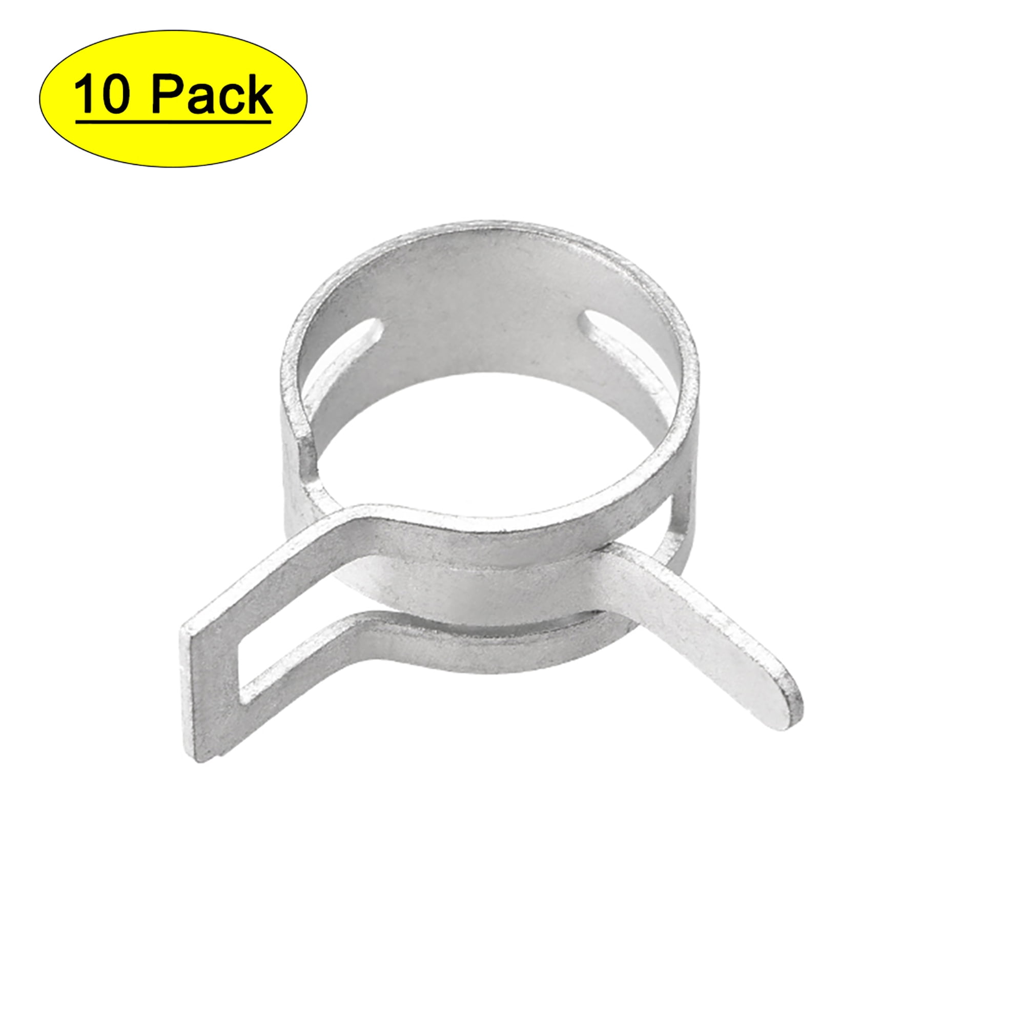 Uxcell 21mm Silver Tone Steel Band Spring Clamp for Fuel Line Silicone ...