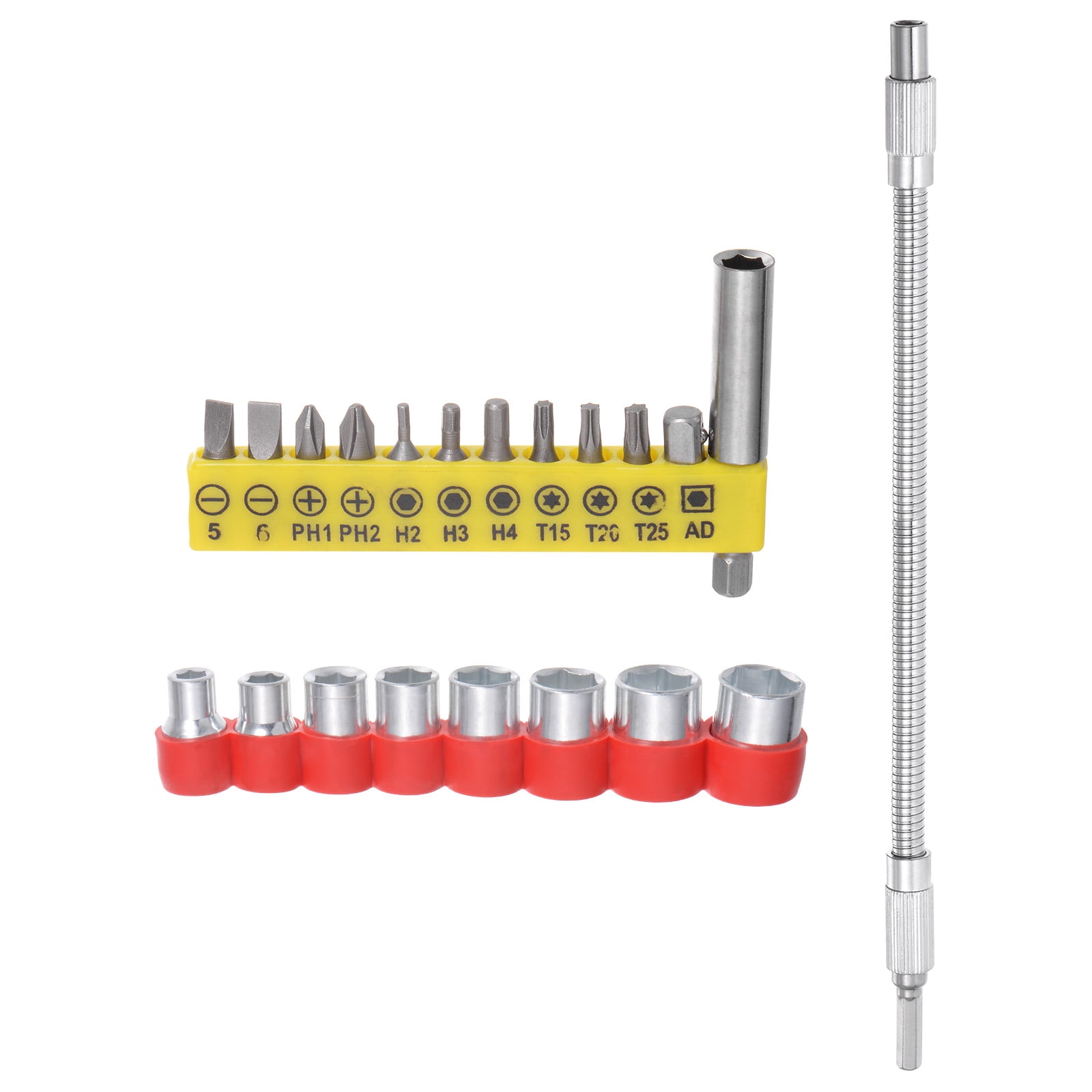 Uxcell 21pcs Screwdriver Bit Set 1/4" Hex Shank CRV Screw Driver Kit ...