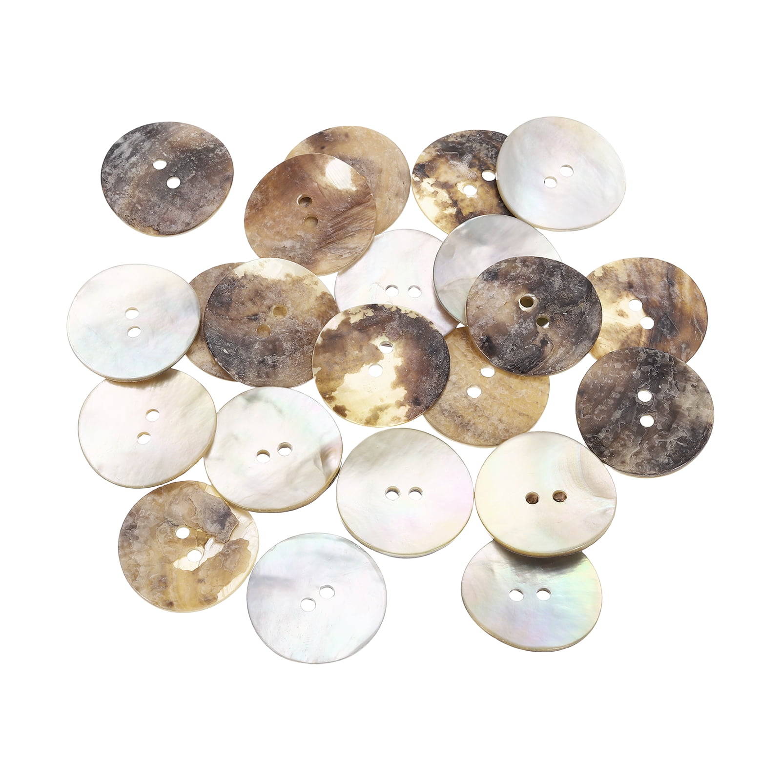 Uxcell 22 Pack Natural Shell Buttons, 2 Hole 25mm Mother of Pearl ...