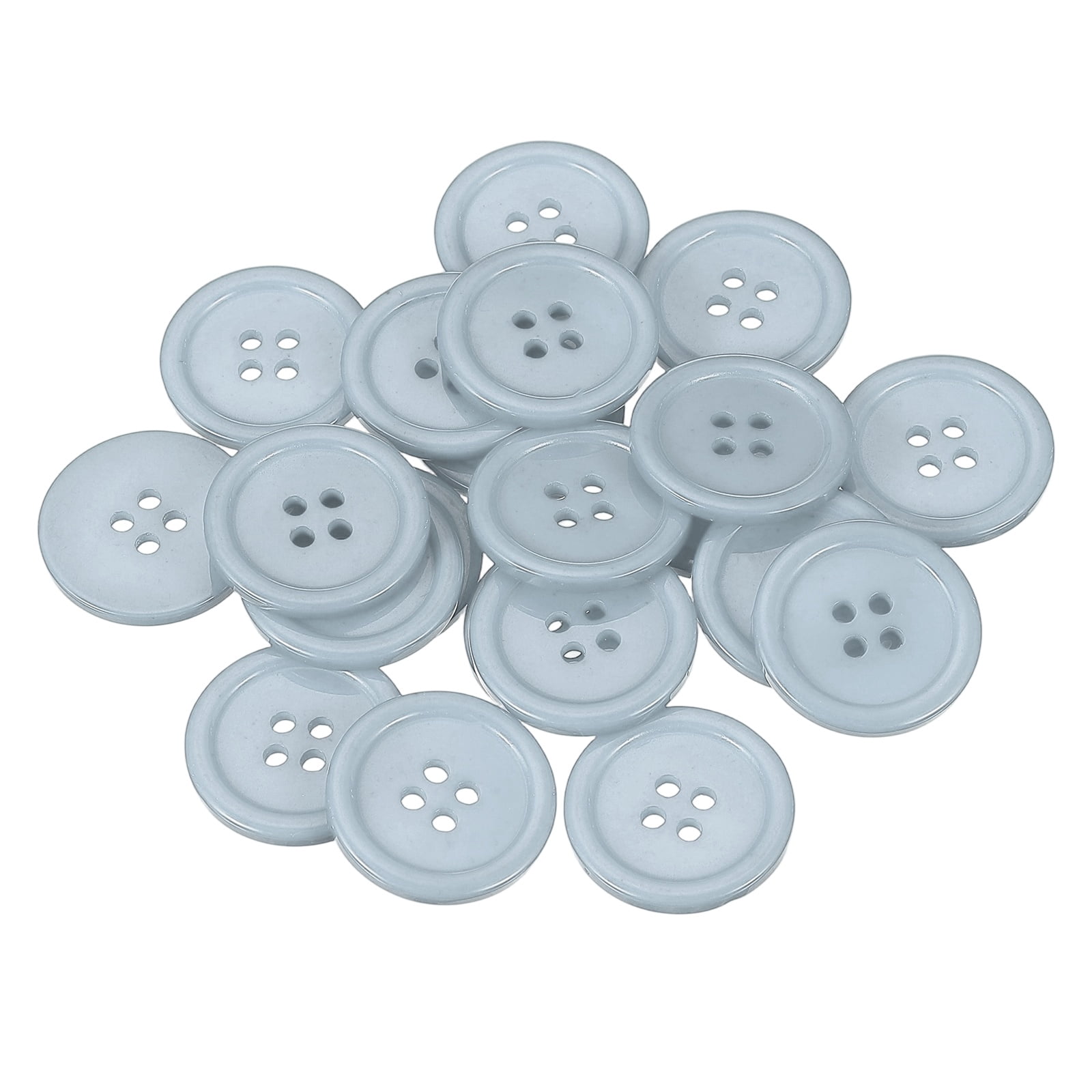 Uxcell 22 Pcs Gray Resin Button, 1 Inch(25mm) Round 4 Holes Sewing ...